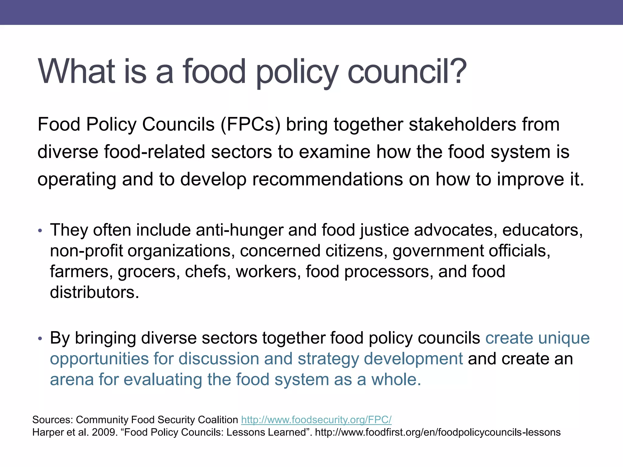 Food Policy Councils 101 | PPTX