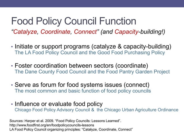 Food Policy Councils 101 | PPTX | Agriculture | Industries