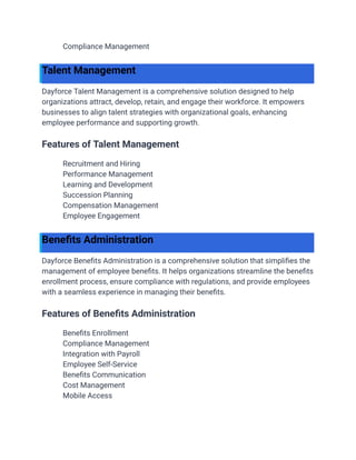 Dayforce HCM: The Complete Human Capital Management Solution | PDF