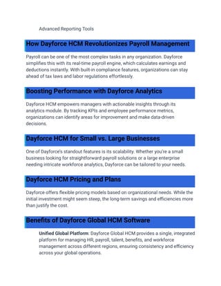 Dayforce HCM: The Complete Human Capital Management Solution | PDF