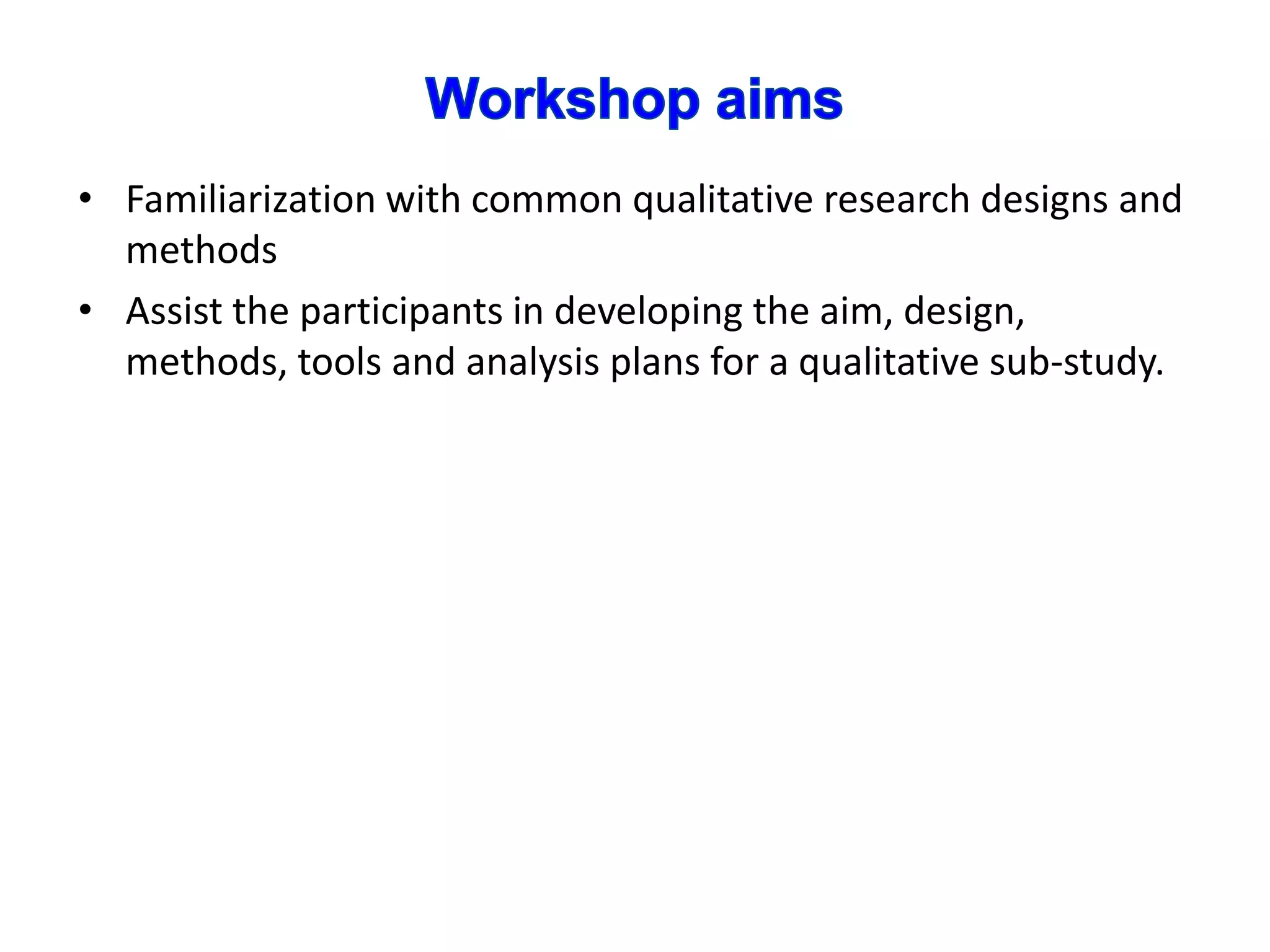 Day four qualitative workshop presentation | PPT