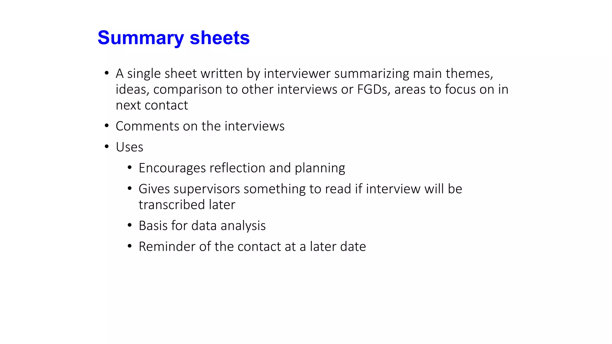 Day Four qualitative workshop | PPT