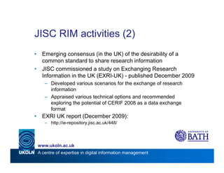 Models for integrating institutional repositories and research ...