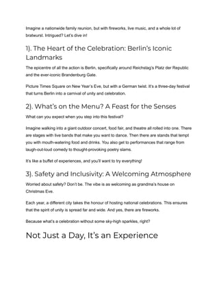Day of German Unity – The Most Significant Festival of Germany | PDF