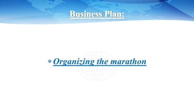 Organizing a marathon | PPTX