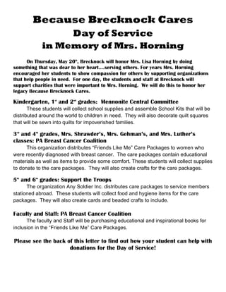 Day of service letter | PDF