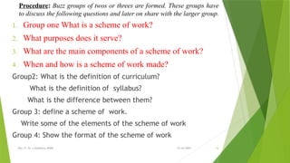 training on scheme of work and lesson plan | PPTX