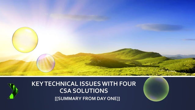 Key Technical Issues with 4 CSA Solutions | PPT