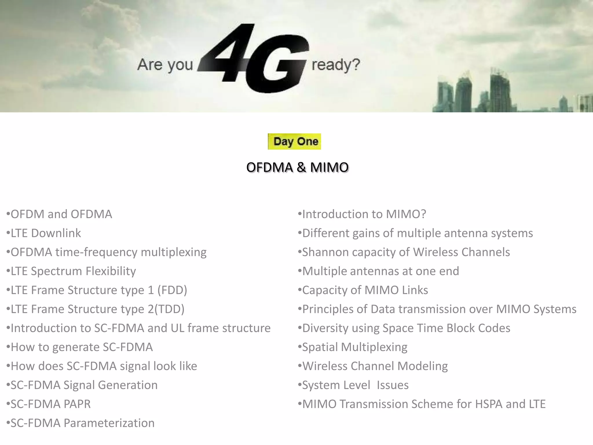 Day one ofdma and mimo | PPT