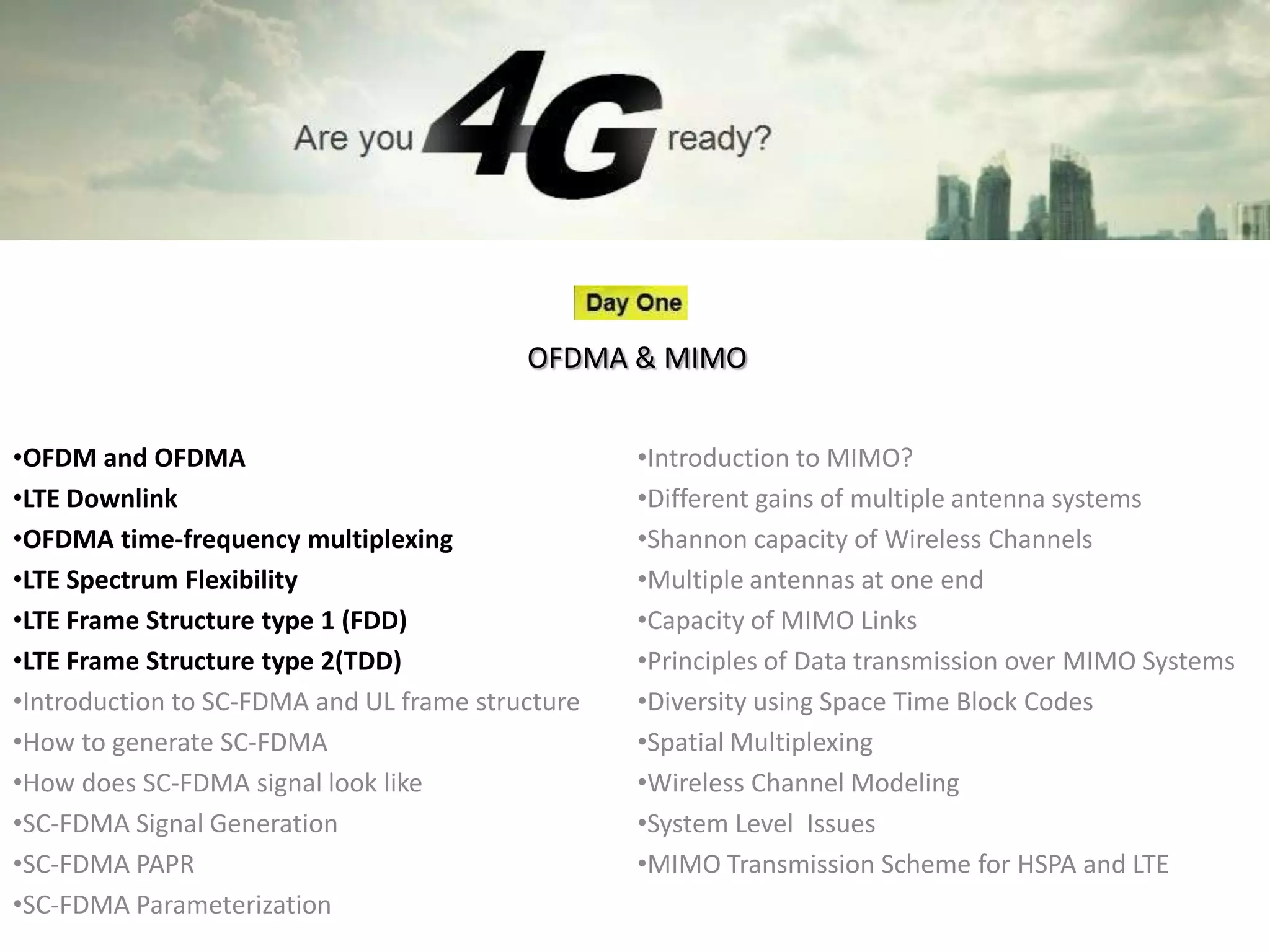 Day one ofdma and mimo | PPT