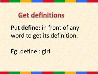 Tips on google search | PPT