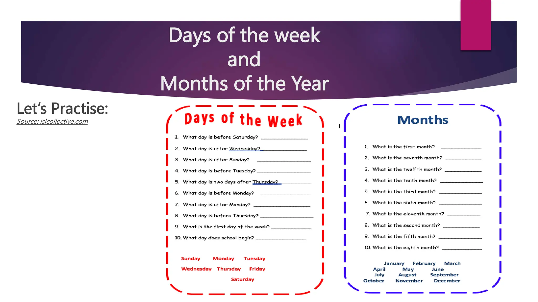 Days and Months.pptx aula de ingles sobre | PPTX