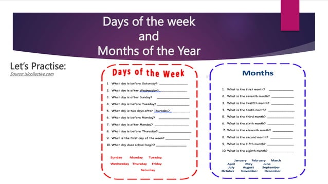 Days and Months.pptx aula de ingles sobre | PPT