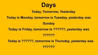 Days, Months and Seasons | PPTX