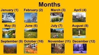 Days, months and seasons | PPTX