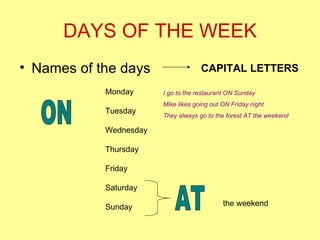 Days, months, seasons and dates | PPT