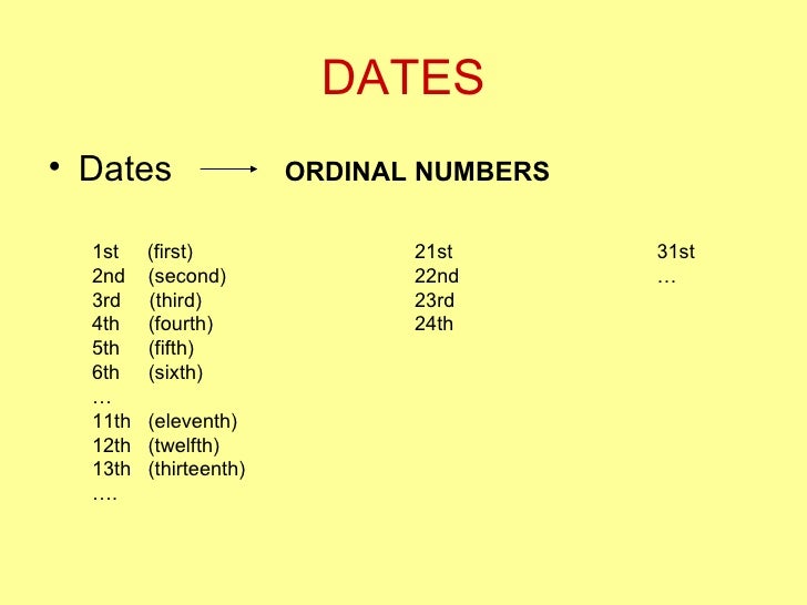 Days, months, seasons and dates