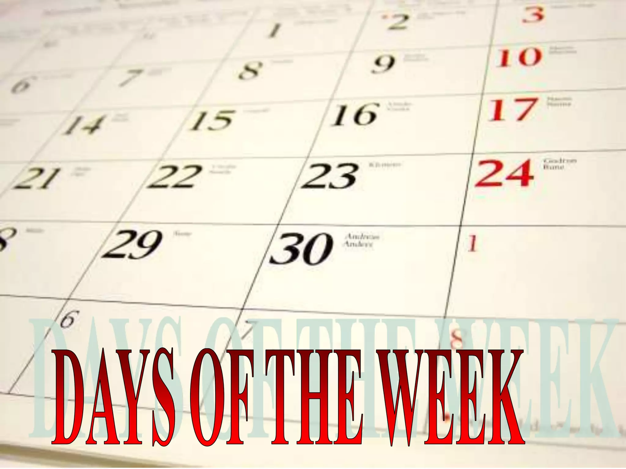 DAYS OF THE WEEK - ORIGIN.ppt