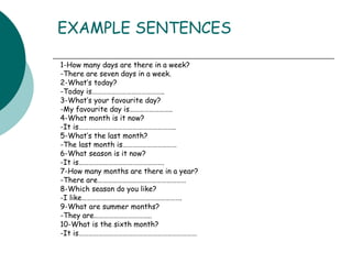 Days of the week Dates | PPT