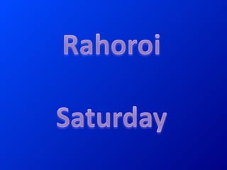 Days of the week in Maori | PPT