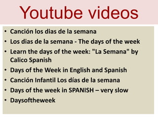 Days of the week in spanish | PPTX | National & Civic Holidays | Holidays