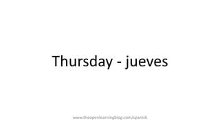 Days of the week in Spanish | PPTX