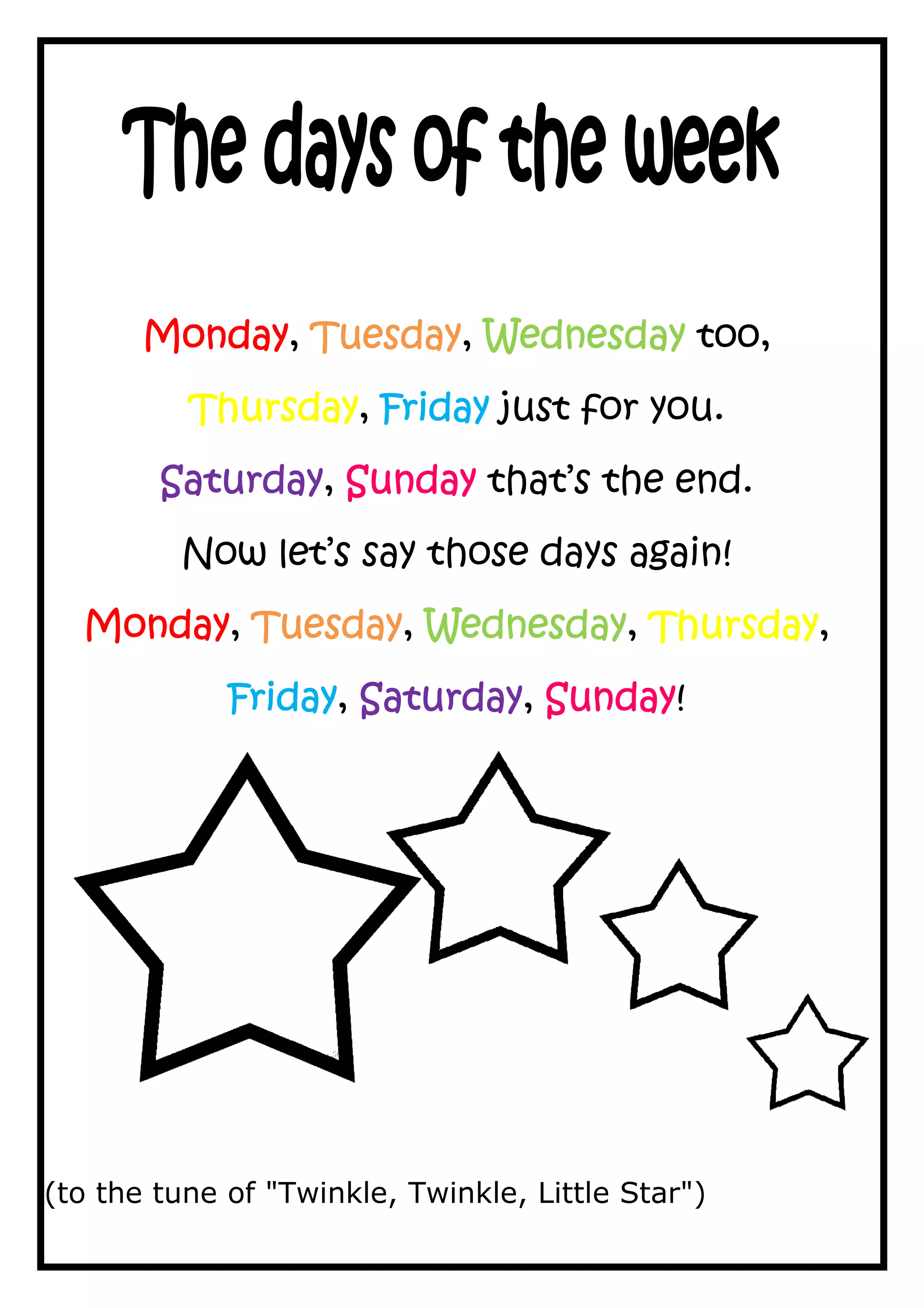 Days of the week song | PDF
