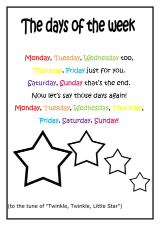 Days of the week song | PDF