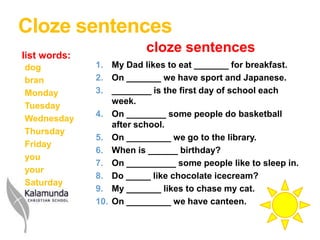 Y1 Days of the week spelling powerpoint tg 2012 | PPT