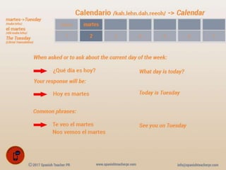 Spanish Days of week | PPTX