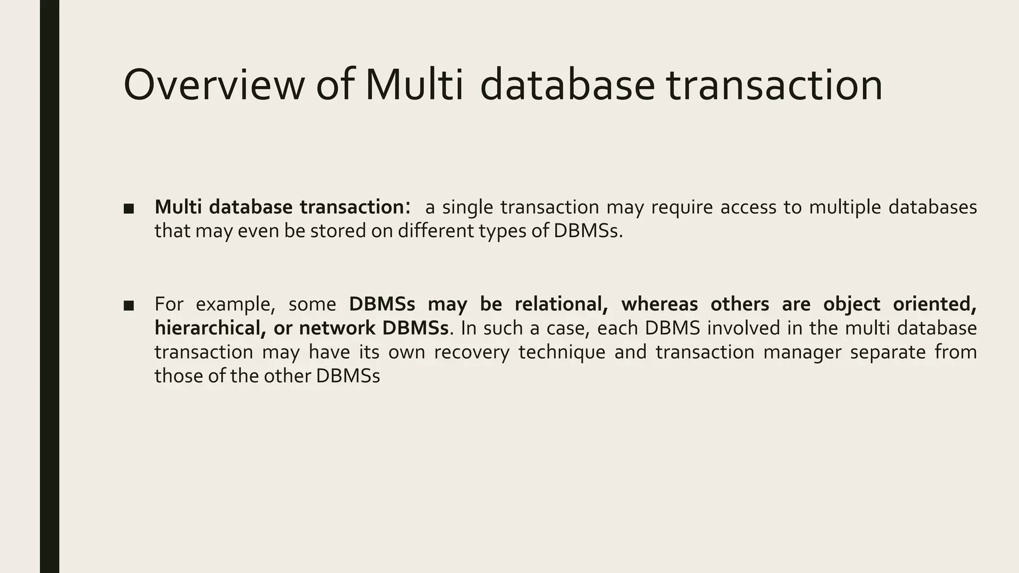 Recovery in Multi database Systems | PPTX