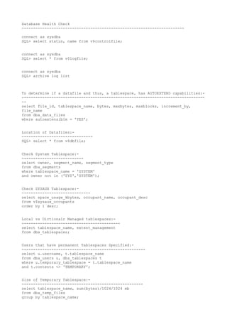 Db health check | PDF