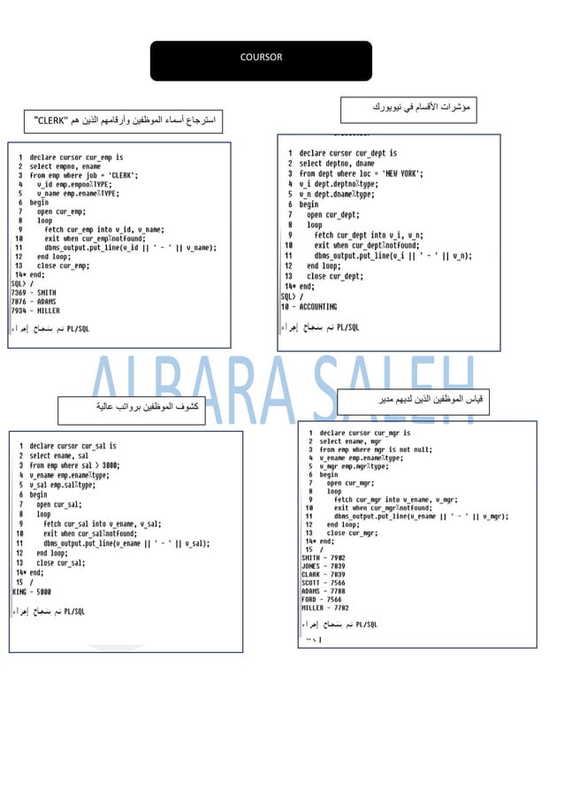 Cursors+Functions+Procedures+(EMP و DEPT)PL/SQL | PDF