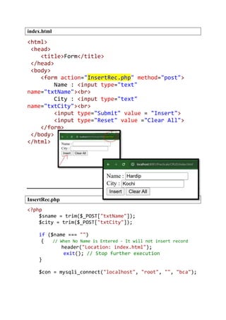 "PHP and MySQL CRUD Operations for Student Management System" | PDF