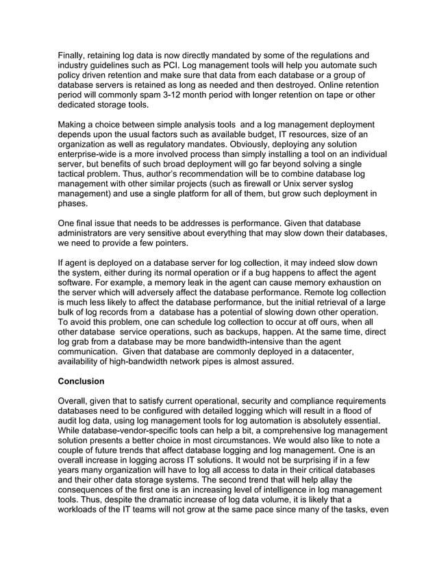 Introduction to Database Log Analysis | RTF