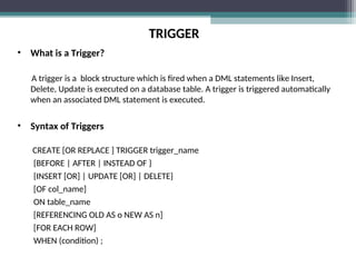 PPT for Advanced Relational Database Management System | PPT