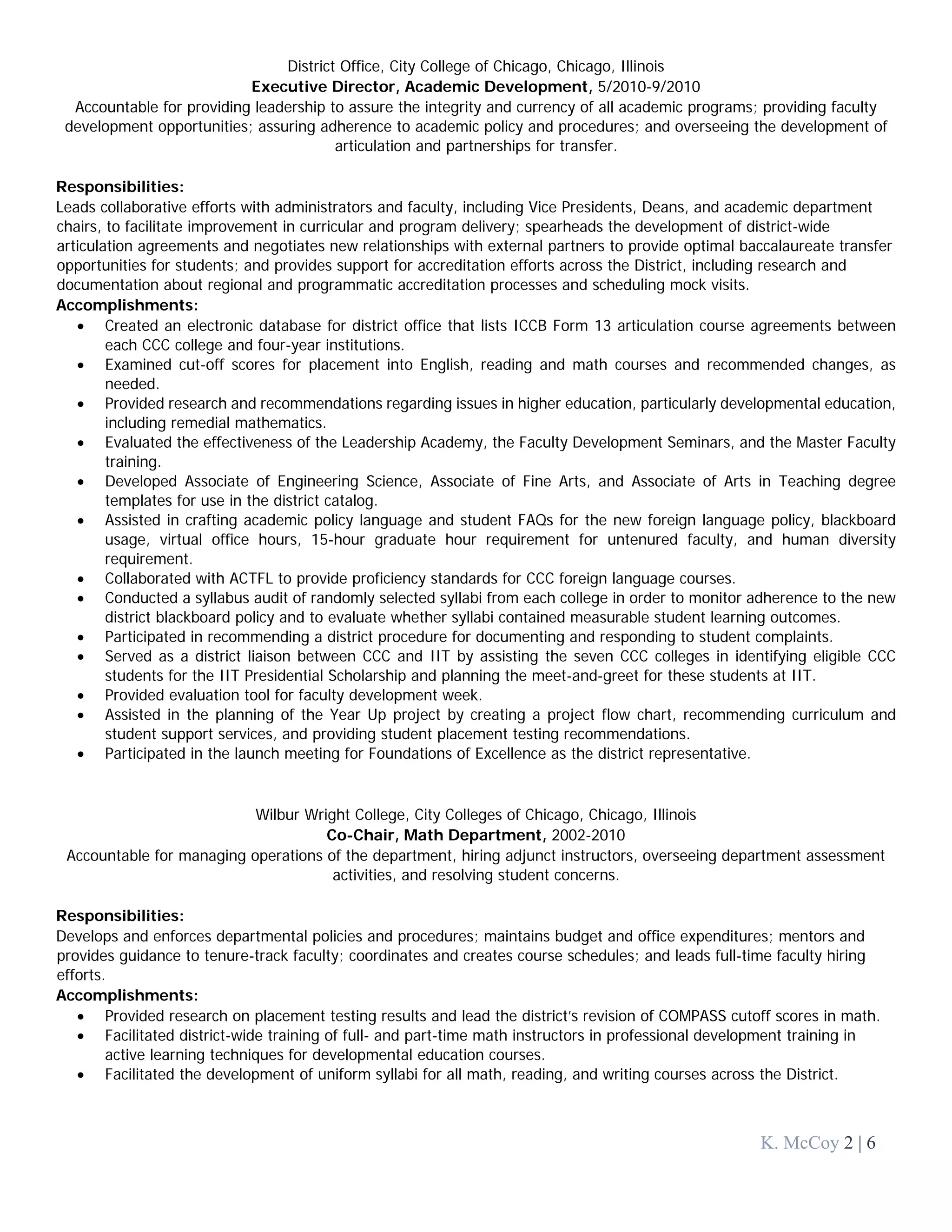 Keith McCoy CV 9-30-16 | PDF | Free Download