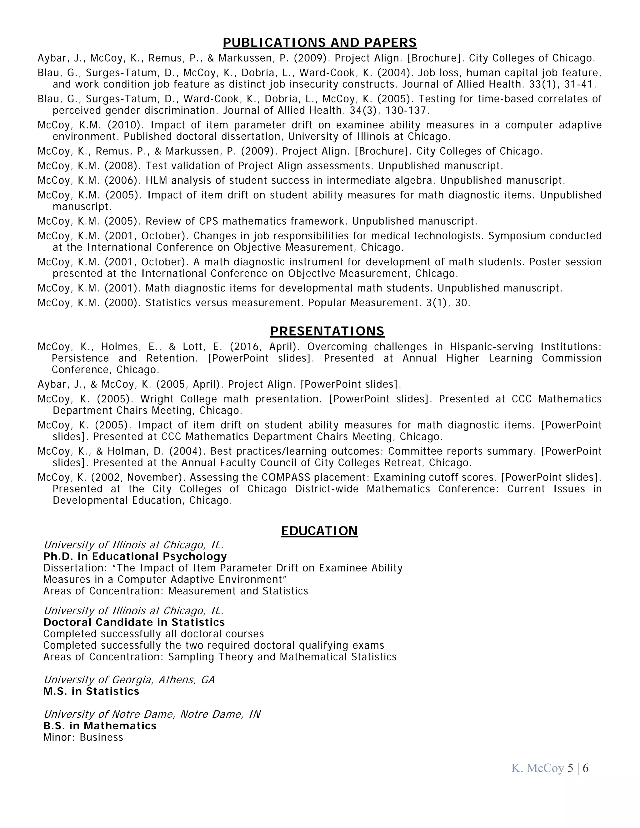 Keith McCoy CV 9-30-16 | PDF | Free Download