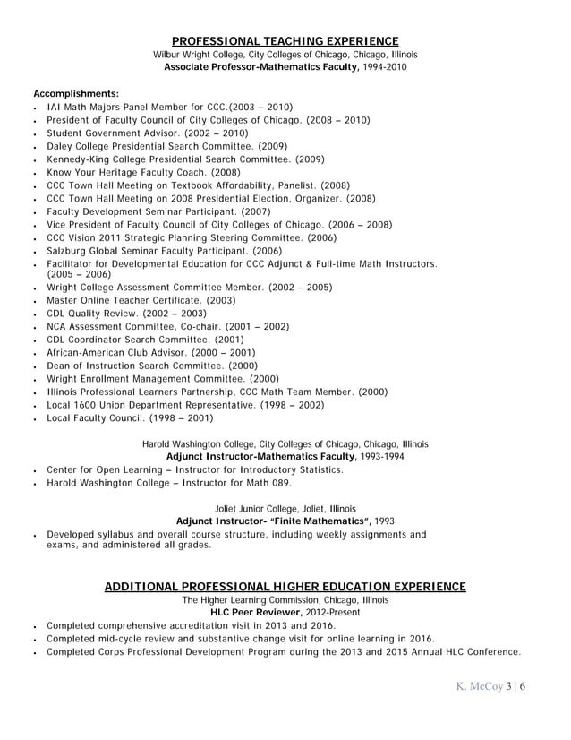 Keith McCoy CV 9-30-16 | PDF | Free Download