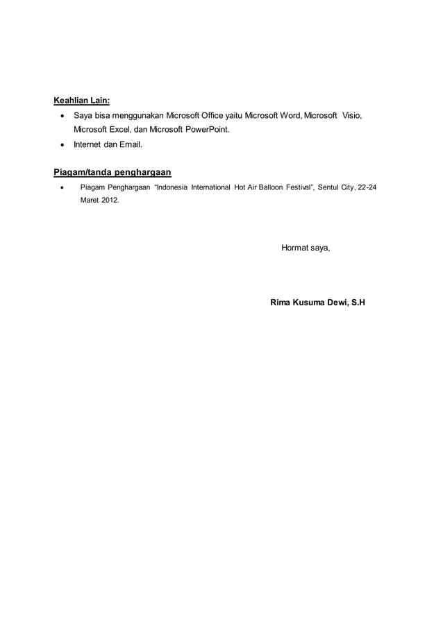 CV Rima Kusuma Dewi | DOCX