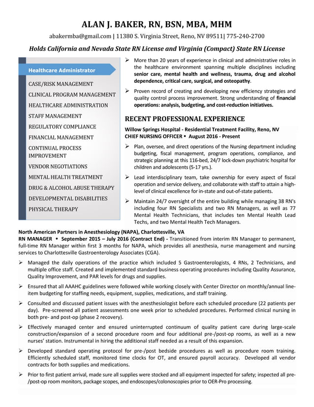 Alan Baker 2016 Resume 3 | PDF