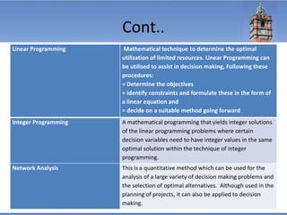 PRESENTATION ON DECISION MAKING MODULES GROUP WORK SUE | PPT