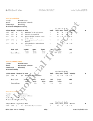 unoffical Transcrip. | PDF