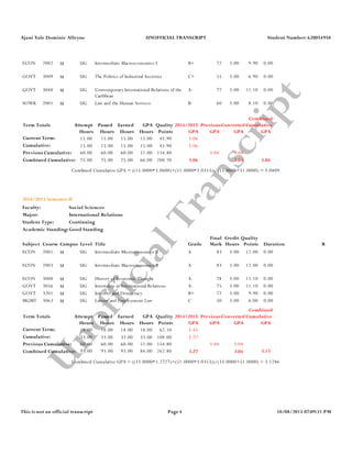 unoffical Transcrip. | PDF