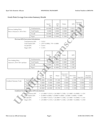 unoffical Transcrip. | PDF