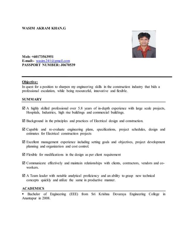 wasim Cv | PDF