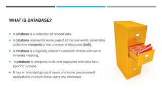 Db1 introduction | PDF | Databases | Computer Software and Applications