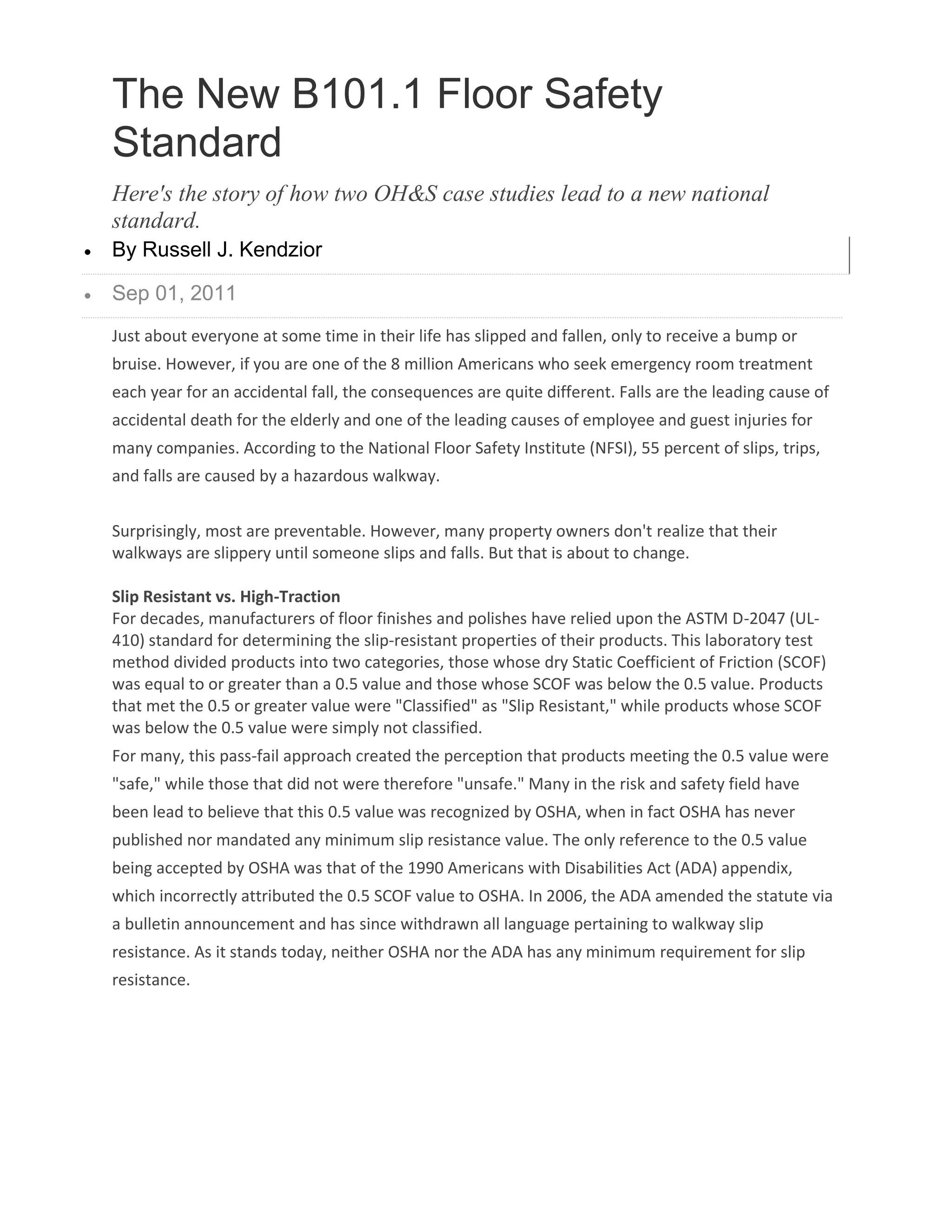 The New ANSI B101 STANDARD | PDF