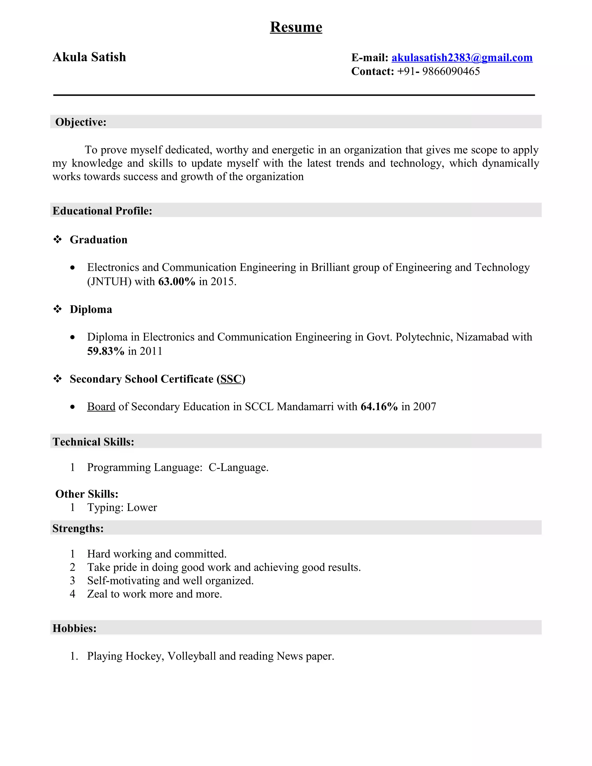 Updated Resume Satish-2 | DOC