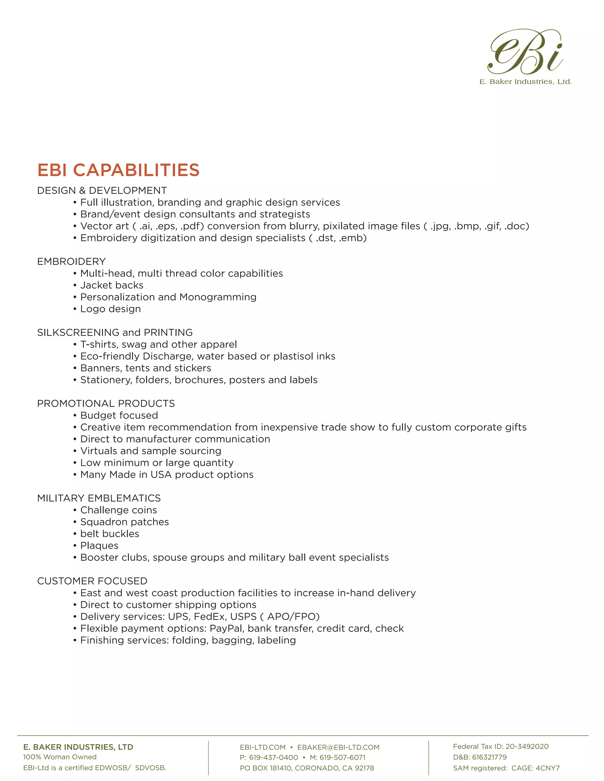 EBI Capabilities Brochure | PDF